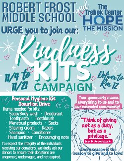 Donation Event | Kindness Kits | Robert Frost Middle School